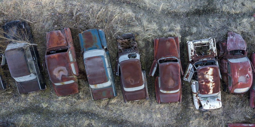 Drone pictures of Båstnäs Car Cemetery! - AirBuzz.One Drone Blog